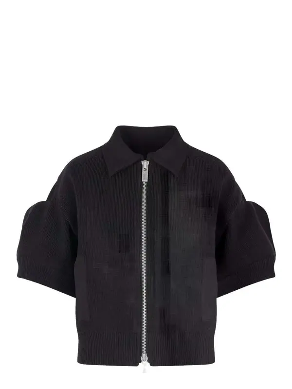 Sacai Zipped Cardigan - Black