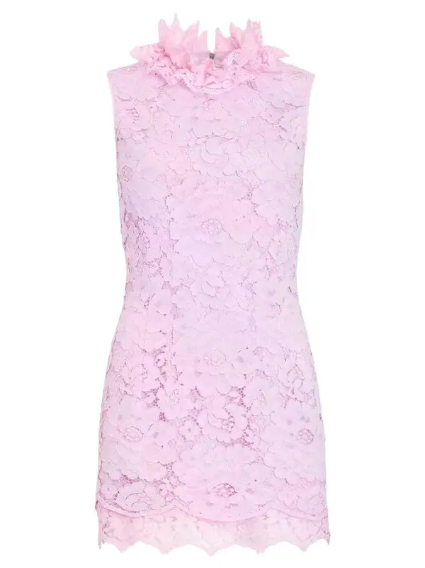 Patou Floral High-neck Mini Dress - Pink