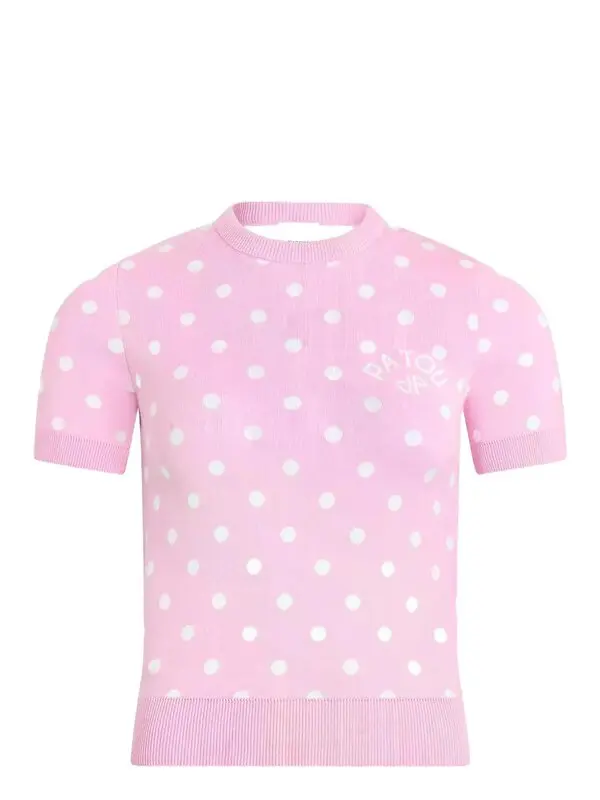 Patou Polka-dot Knitted Top - Pink