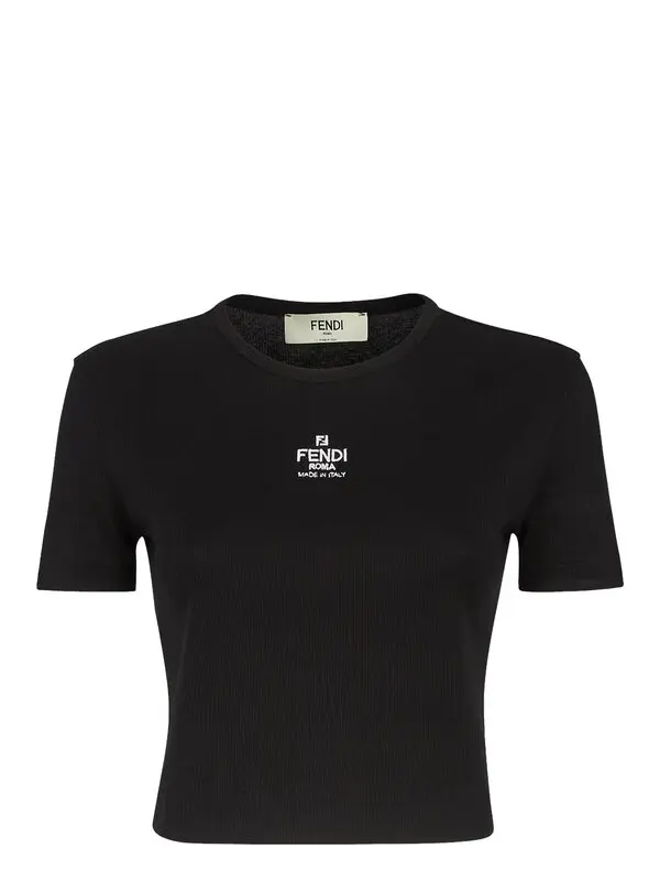 Fendi Tops With Logo - Black