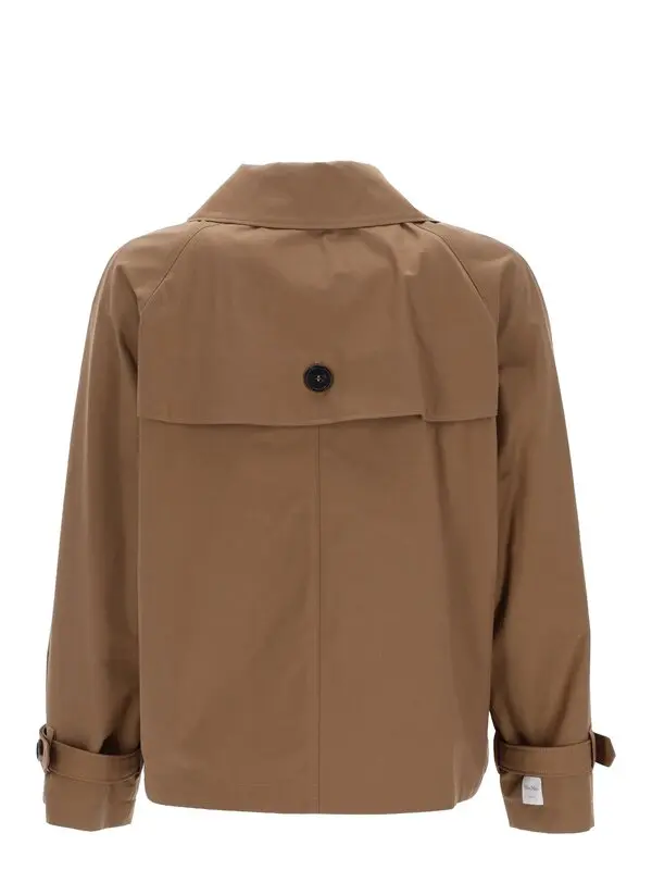 Max Mara Drip-proof Twill Short Trench Coat - Brown