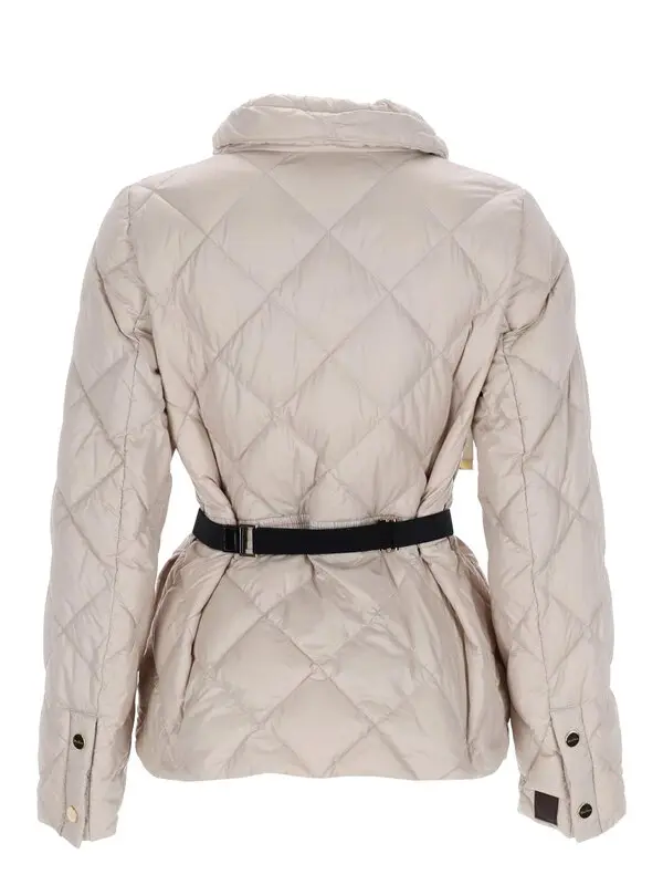 Max Mara Quilted Belted Jacket - Beige