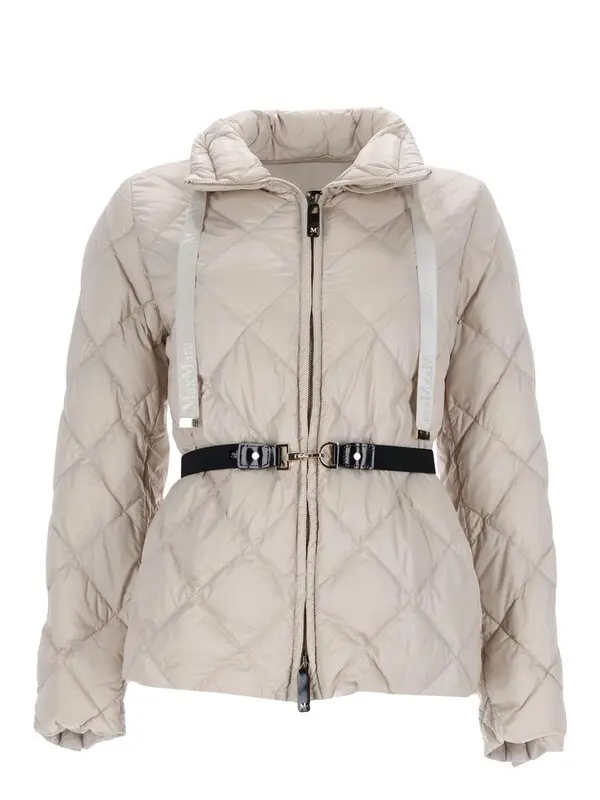 Max Mara Quilted Belted Jacket - Beige