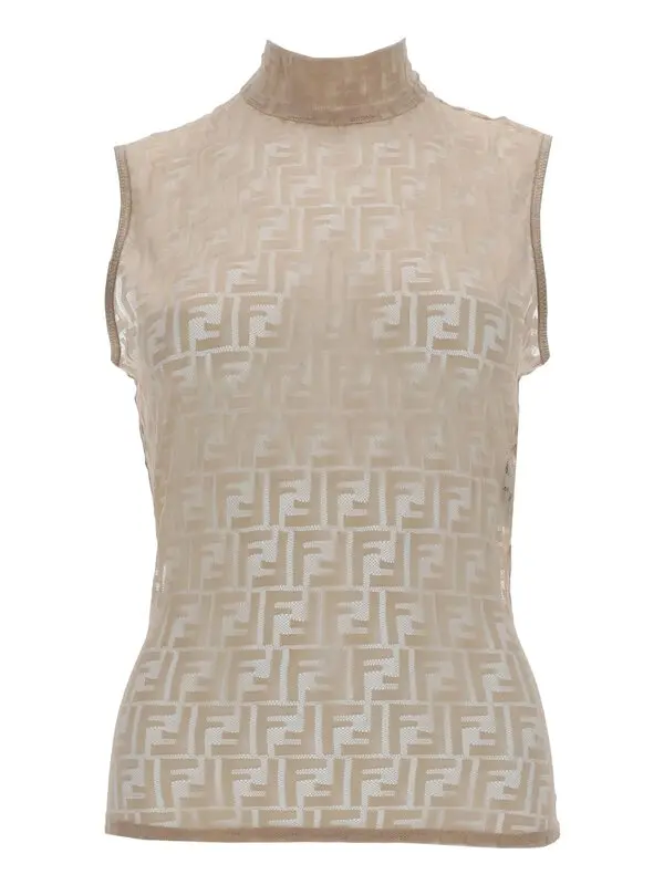 Fendi Ff Lace Top - Beige