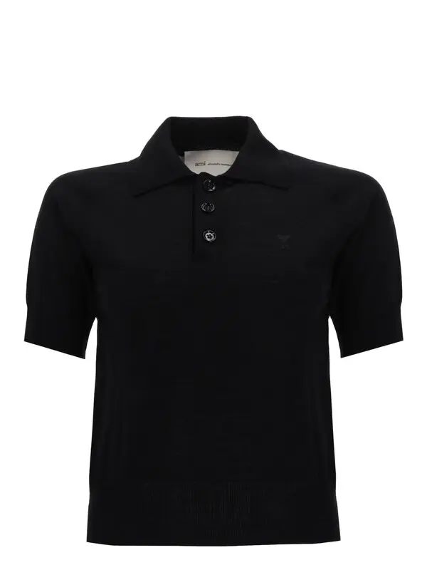 Ami Polo With Logo - Black