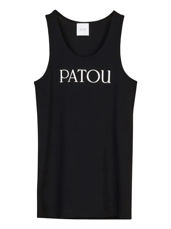 Patou Logo Print Tank Top - Black