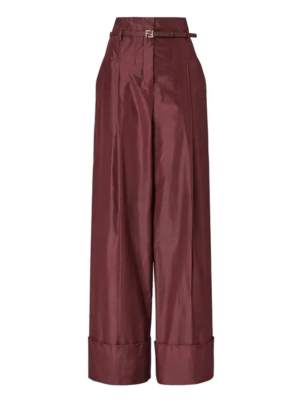 Fendi Belted Pants - Bordeaux