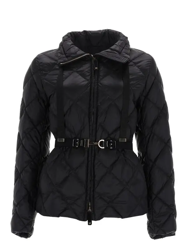 Max Mara Quilted Belted Jacket - Black
