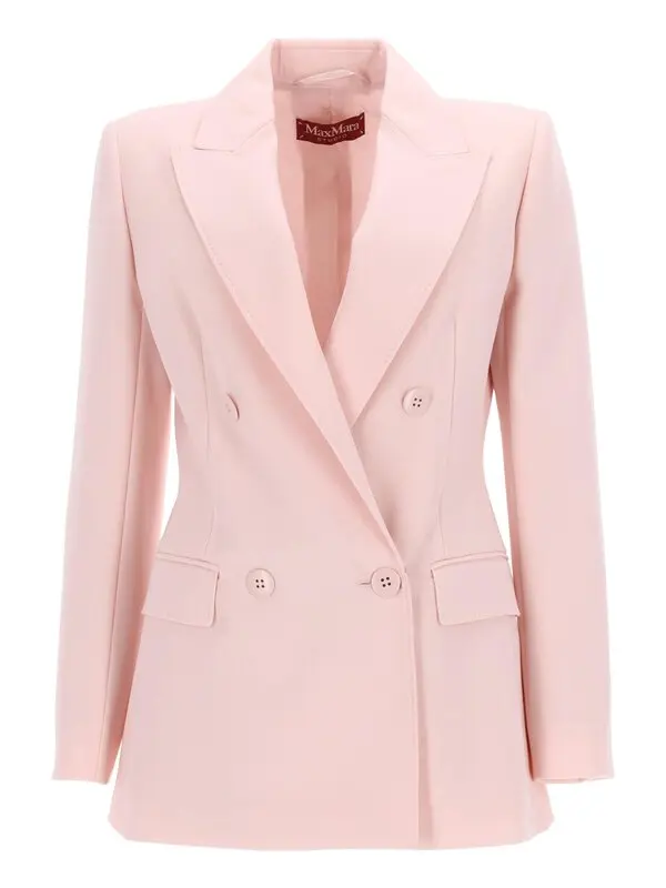 Max Mara Double-breasted Wool Crepe Jacket - Pink