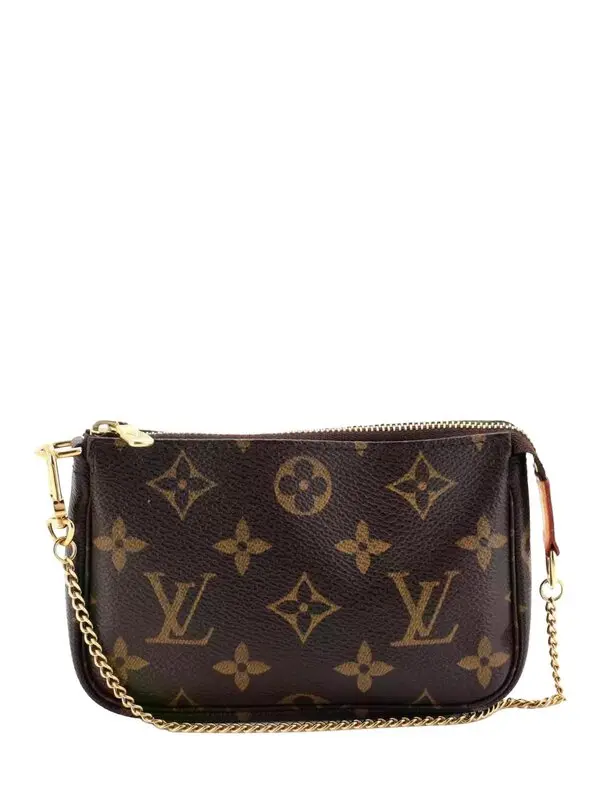 LOUIS VUITTON Pochette Accessoires Monogram Canvas Mini Clutch - Brown