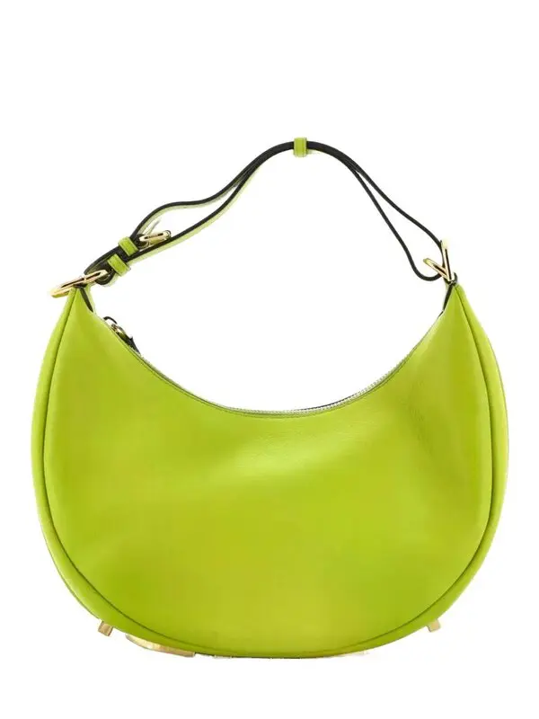 Fendi Graphy Leather Small Hobo Bag - Green