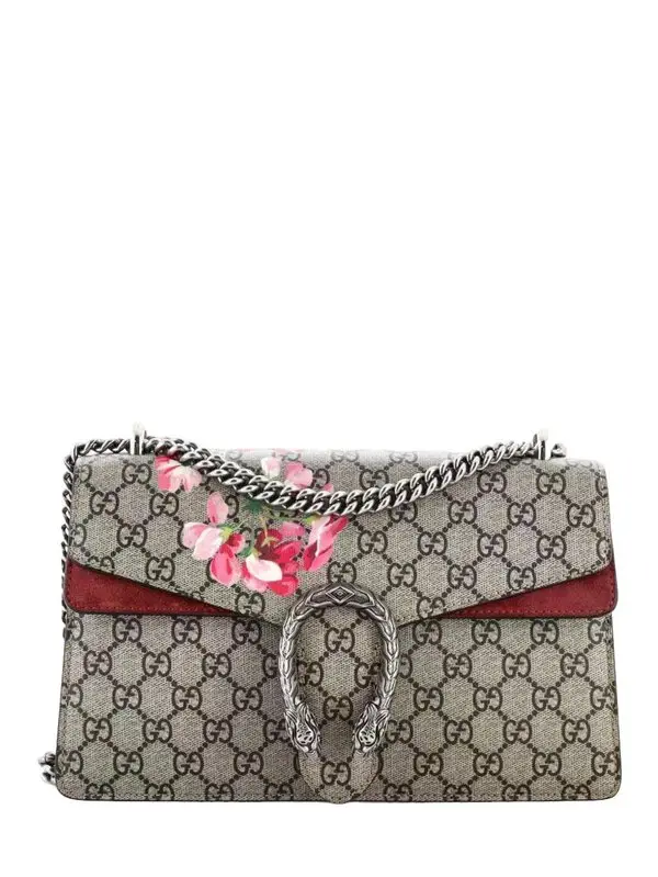 Gucci Dionysus Small Shoulder Bag In Blooms Print Gg Coated Canvas - Brown
