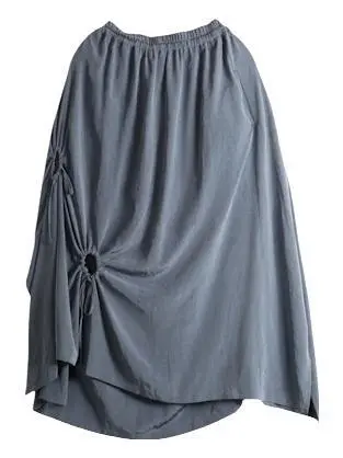 Y’s Ycircle Gathered Skirt - Blue/grey