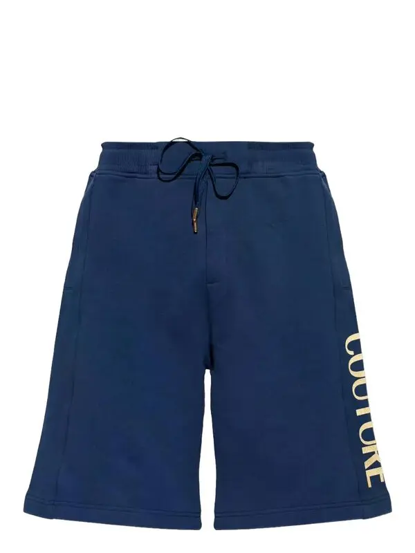 Versace Drawstring Logo-detail Shorts - Blue