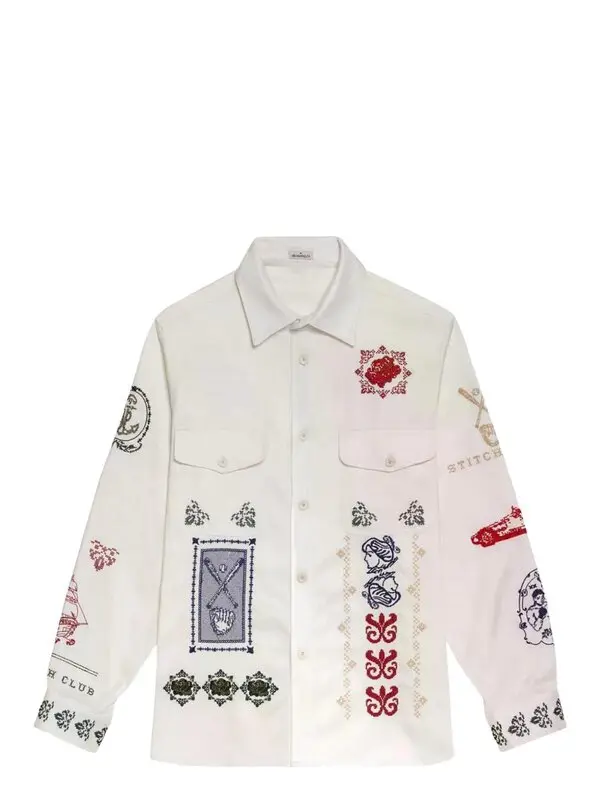 Agua Bendita Ethan Embroidered-patch Shirt - White