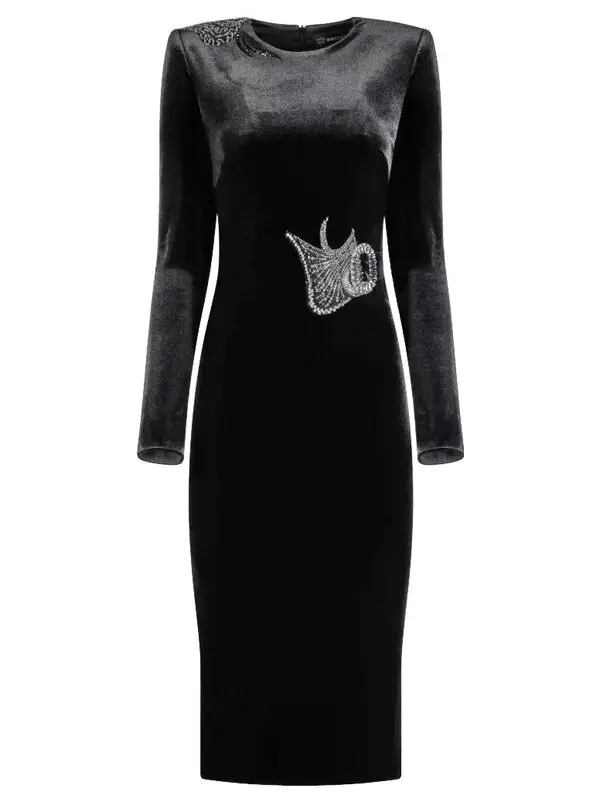 IMROSKA Self Portrait Embellished Cut-out Midi Dress - Black