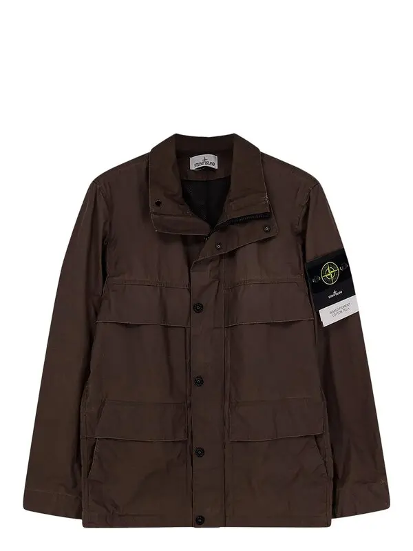 Stone Island Waxed Pigment Cotton Tela Jacket - Brown