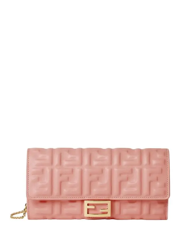 Fendi Continental With Chain Baguette - Pink
