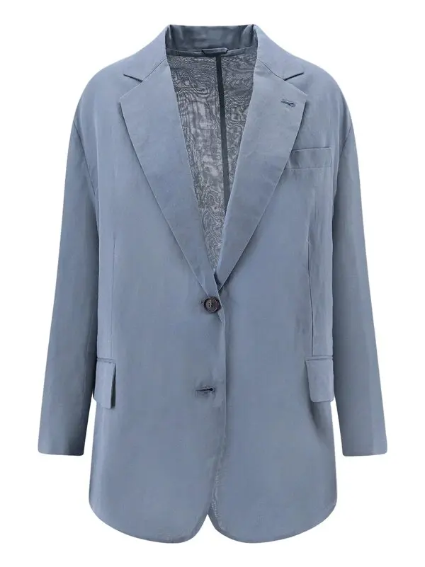 Brunello Cucinelli Deconstructed Cotton Blazer - Blue