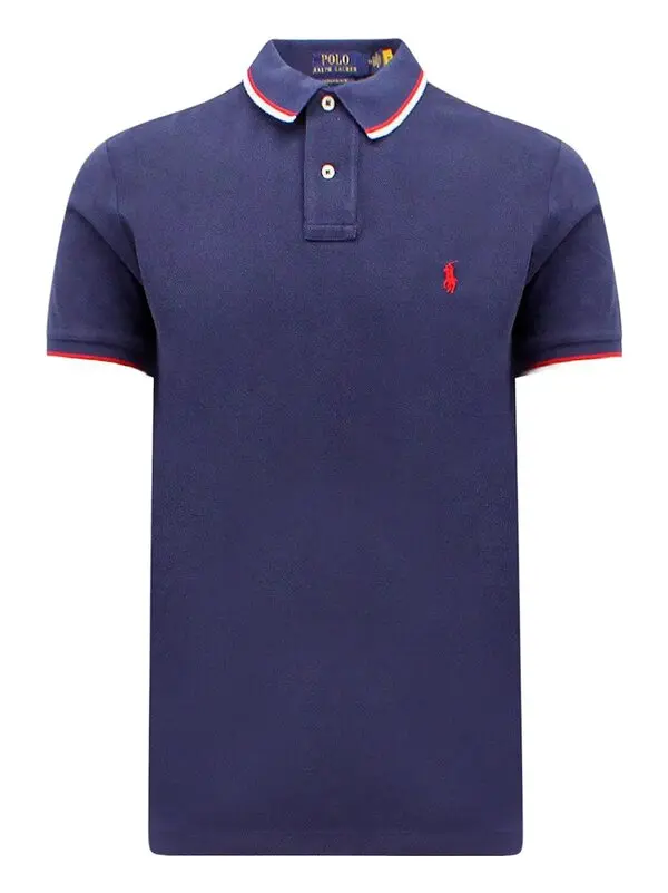 Polo Ralph Lauren Cotton Polo Shirt With Contrasting Profiles - Blue