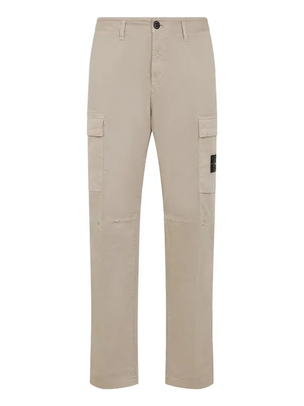 Stone Island Organic Cotton Trousers - Beige