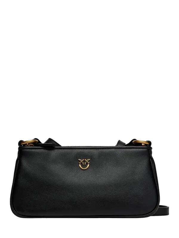 Pinko Mini Half Moon Leather Crossbody Bag - Black