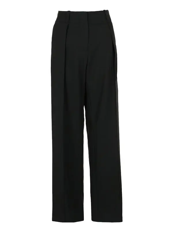 FERRAGAMO Pleated Wide-leg Trousers - Dark Green