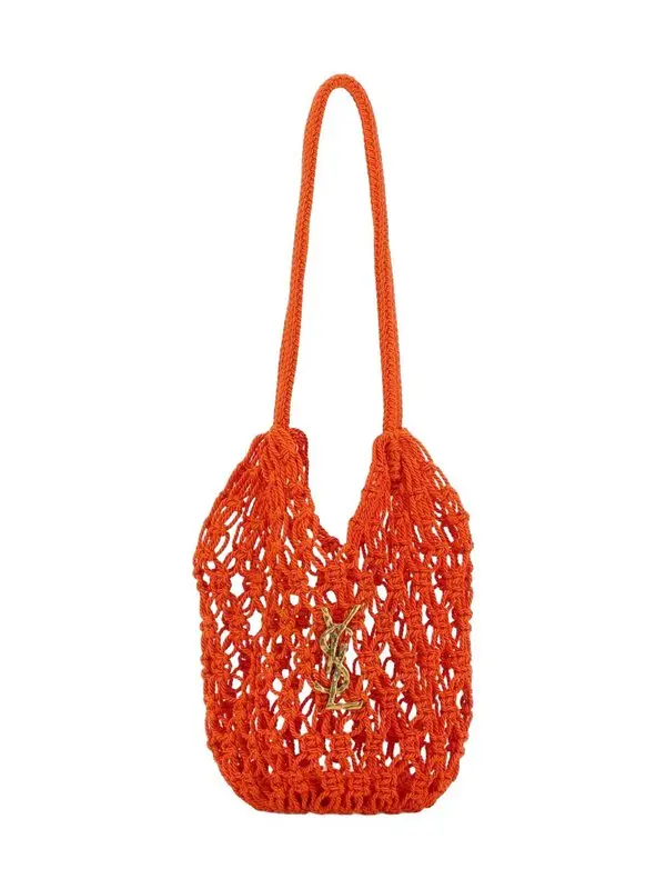 Saint Laurent Crochet Shoulder Bag - Orange