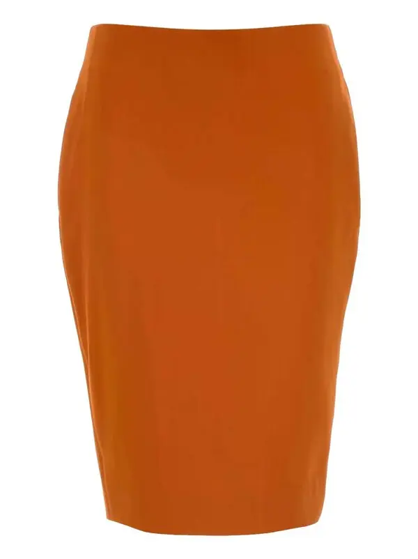 Saint Laurent Pencil Midi Skirt - Orange