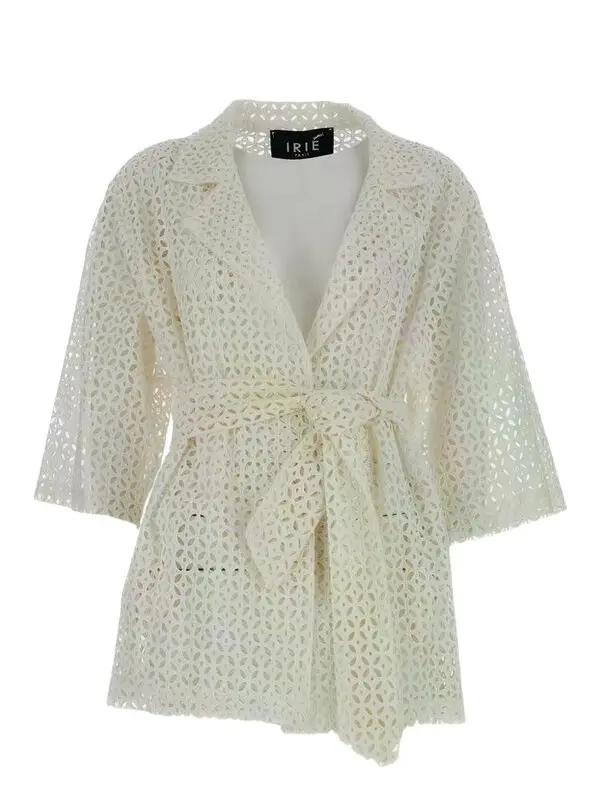 IRIE' Crochet Belted Jacket - White
