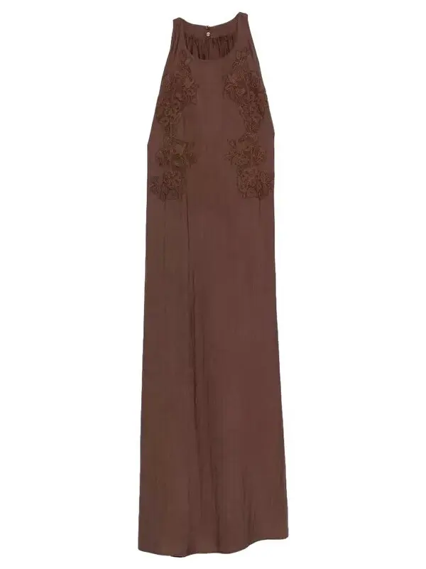 ERMANNO FIRENZE Embroidered Maxi Dress - Brown