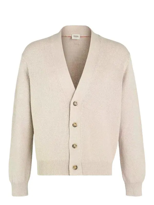 TOD'S Buttoned V-neck Cardigan - Neutrals