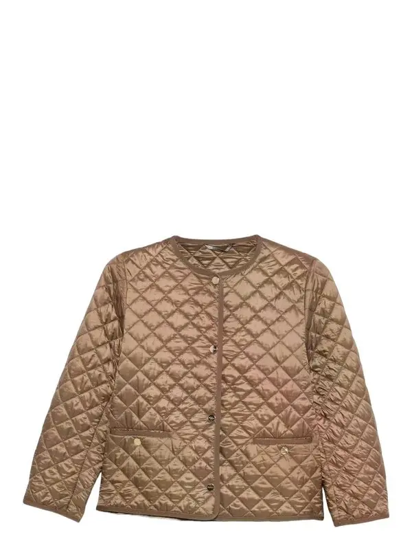 Max Mara Quilted Button Coat - Brown