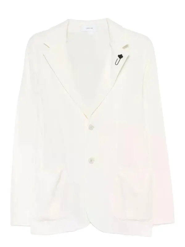 LARDINI Flower Brooch Jacket - White