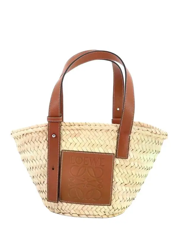Loewe Basket Raffia Small Tote Bag - Brown