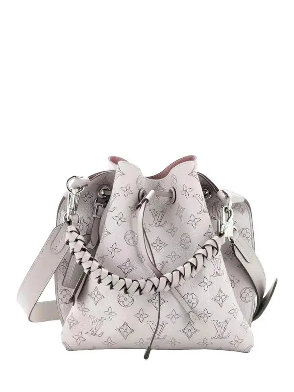 LOUIS VUITTON Muria Mahina Leather Bucket Bag - Grey