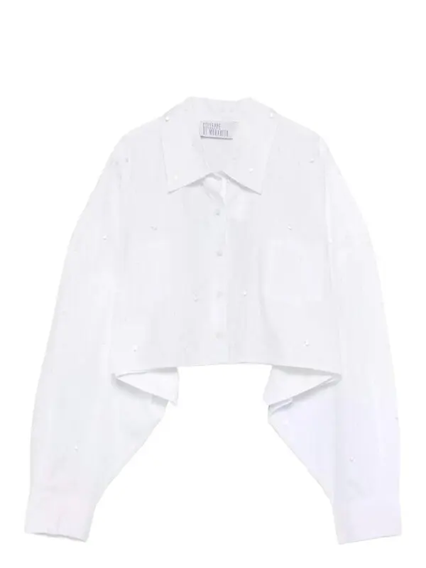 Giuseppe Di Morabito Bead-embellished Cropped Shirt - White