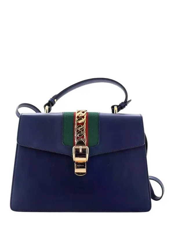 Gucci Sylvie Top Handle Satchel - Blue