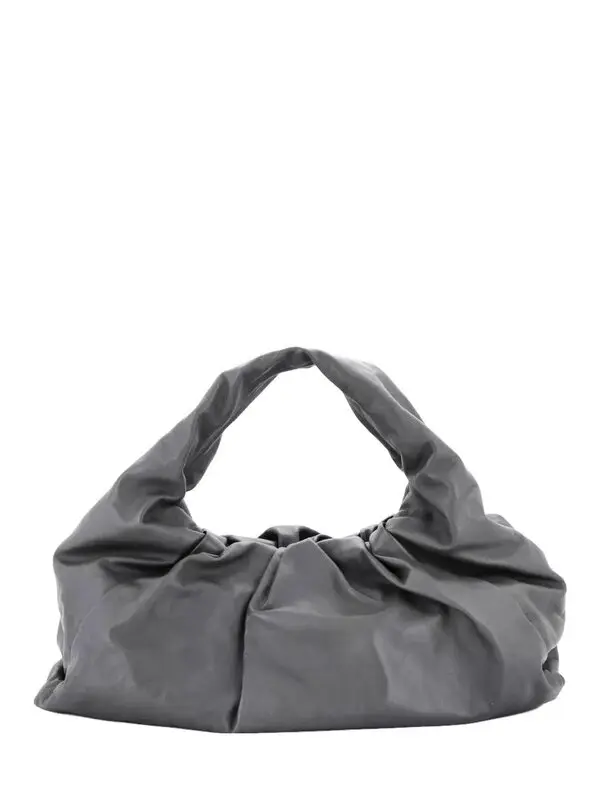 Bottega Veneta The Shoulder Pouch Leather Maxi Hobo Bag - Grey