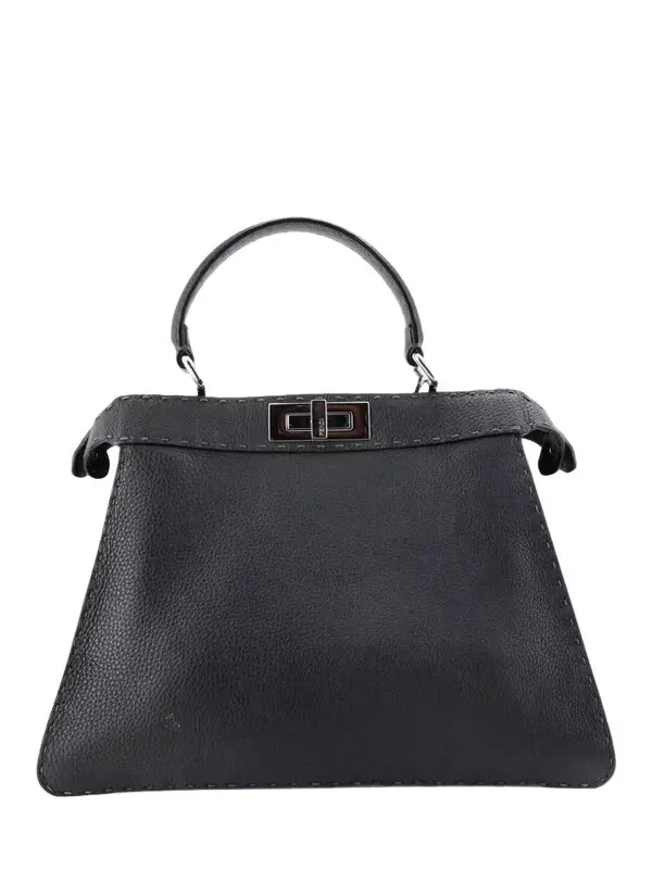 Fendi Selleria Peekaboo Iseeu Leather Medium Satchel - Grey