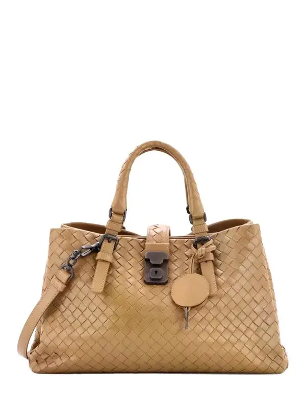 Bottega Veneta Roma Bag Intrecciato Nappa Small Tote Bag - Brown