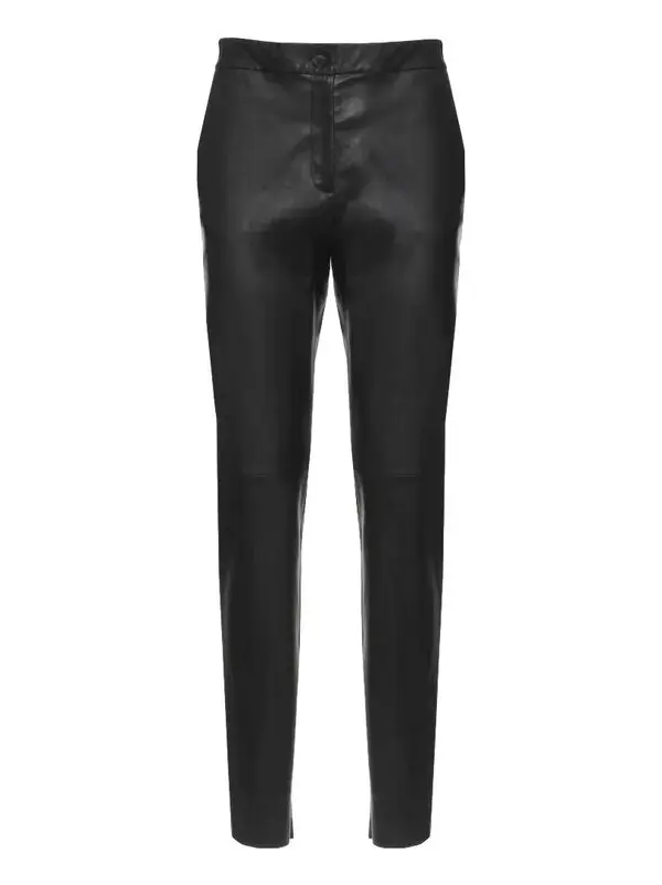 Antonelli Firenze Leather Straight Trousers - Black