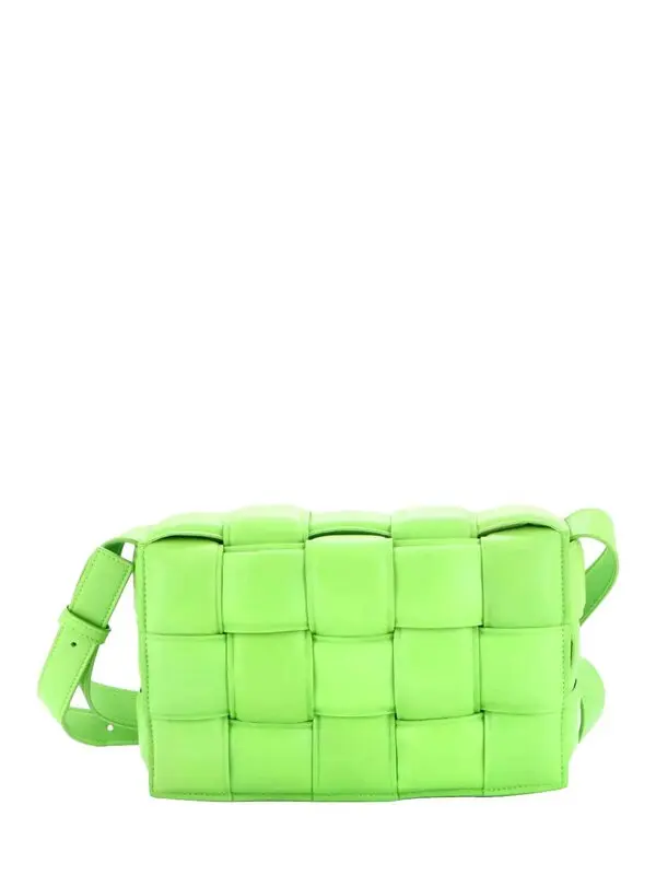 Bottega Veneta Cassette Padded Maxi Intrecciato Leather Crossbody Bag - Green