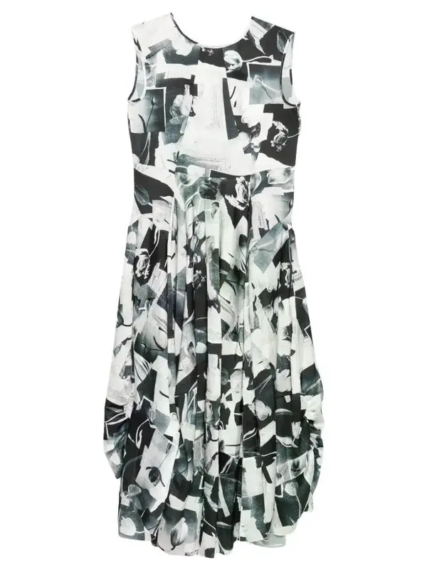 High Sparky Graphic Print Midi Dress - White