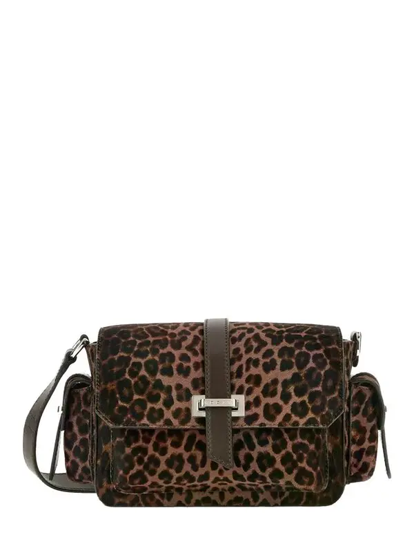 Hogan Leopard-print Flap Cross Body Bag - Brown