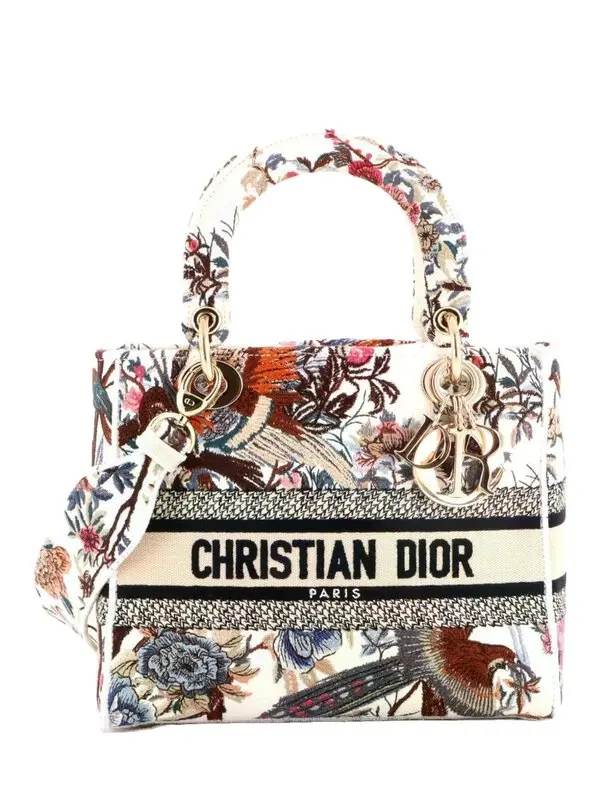 Dior Lady D-lite Embroidered Canvas Satchel - Multicolour