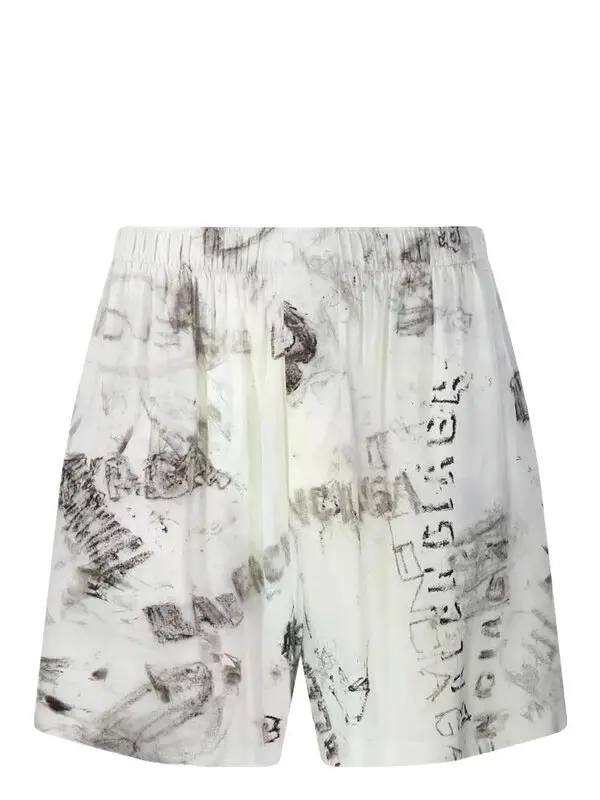 Balenciaga Printed Shorts - White
