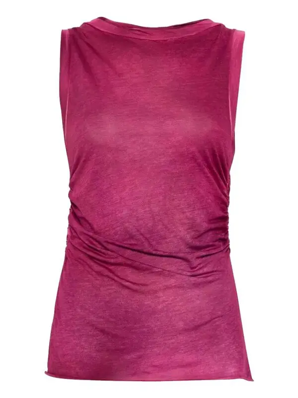 Avant Toi Ruched Sleeveless Top - Pink
