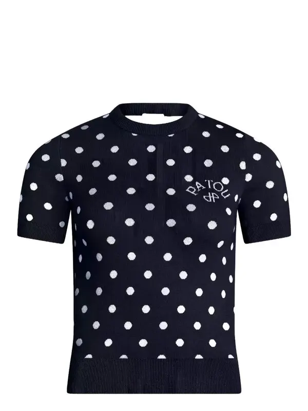 Patou Polka-dot Knitted T-shirt - Black