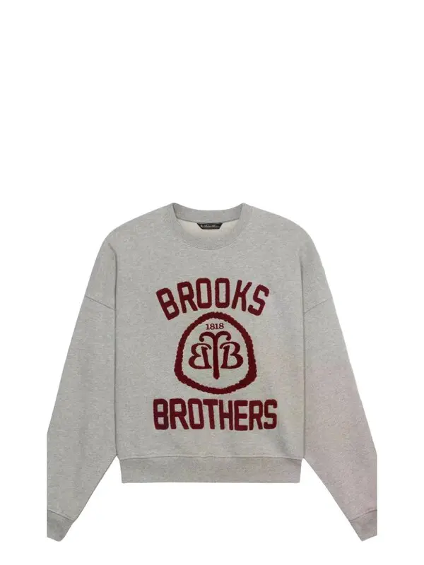 Brooks Brothers Logo-embroidered Crew-neck Sweatshirt - Grey